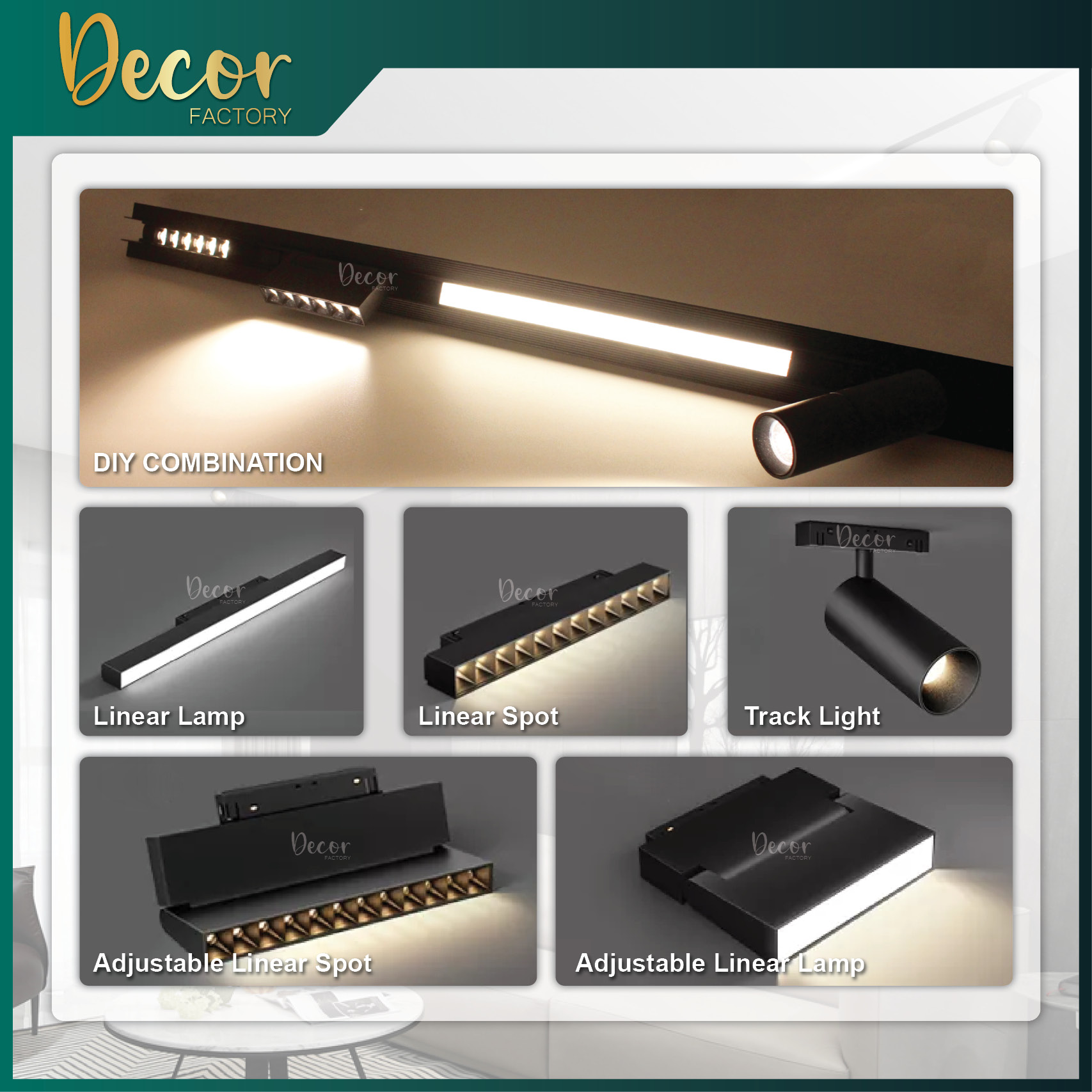 LED Magnetic Track Light LED Linear Light Ceiling Lighting Adjustable ...
