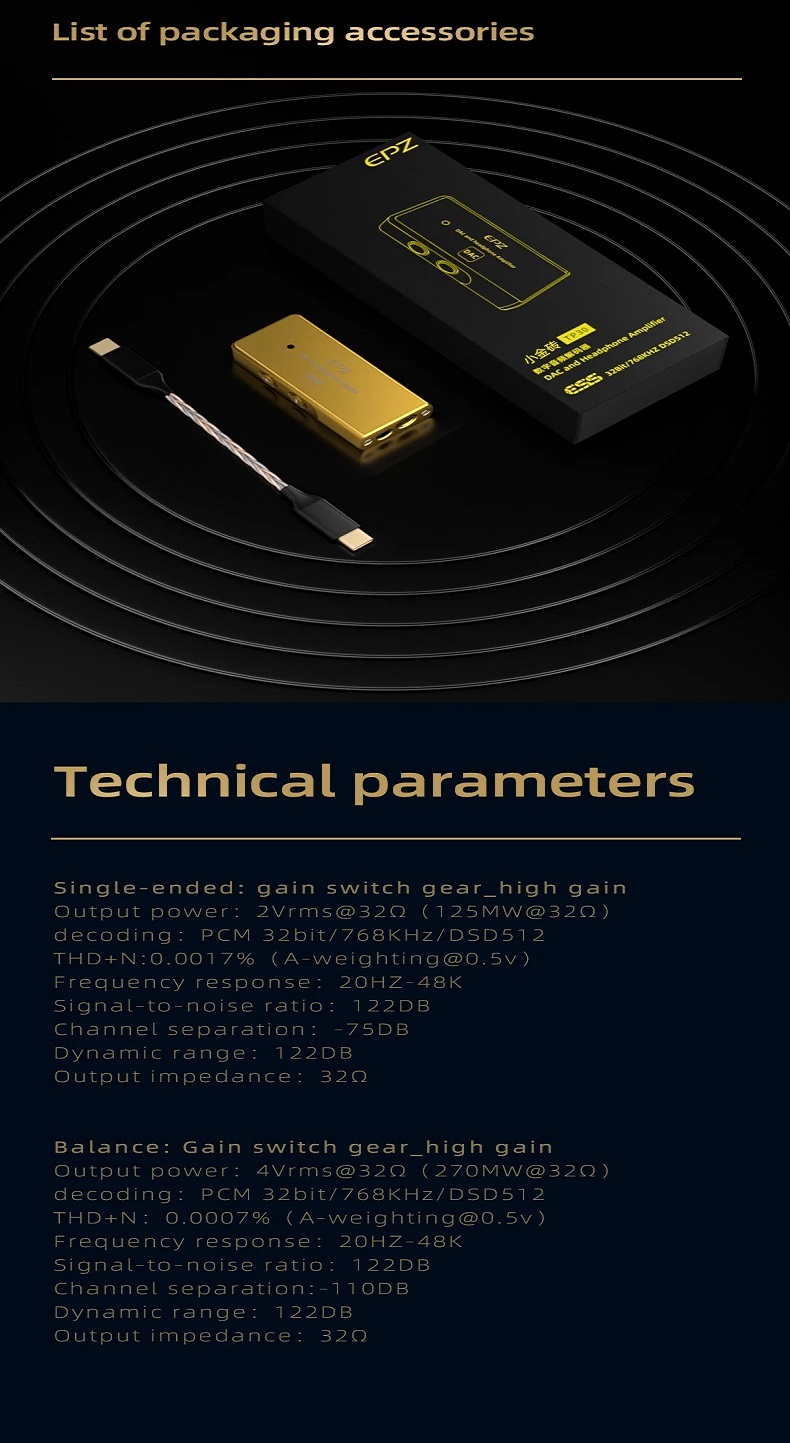 EPZ TP20 TP30 Portable MQA USB DAC Audio Headphone Amplifier / Dongle ...