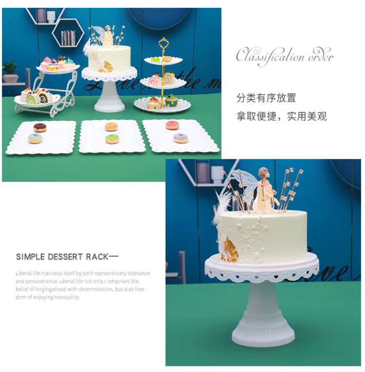 Dessert Table Decoration SetPlastic Snack Rack 2Layers Birthday Cupcake ...