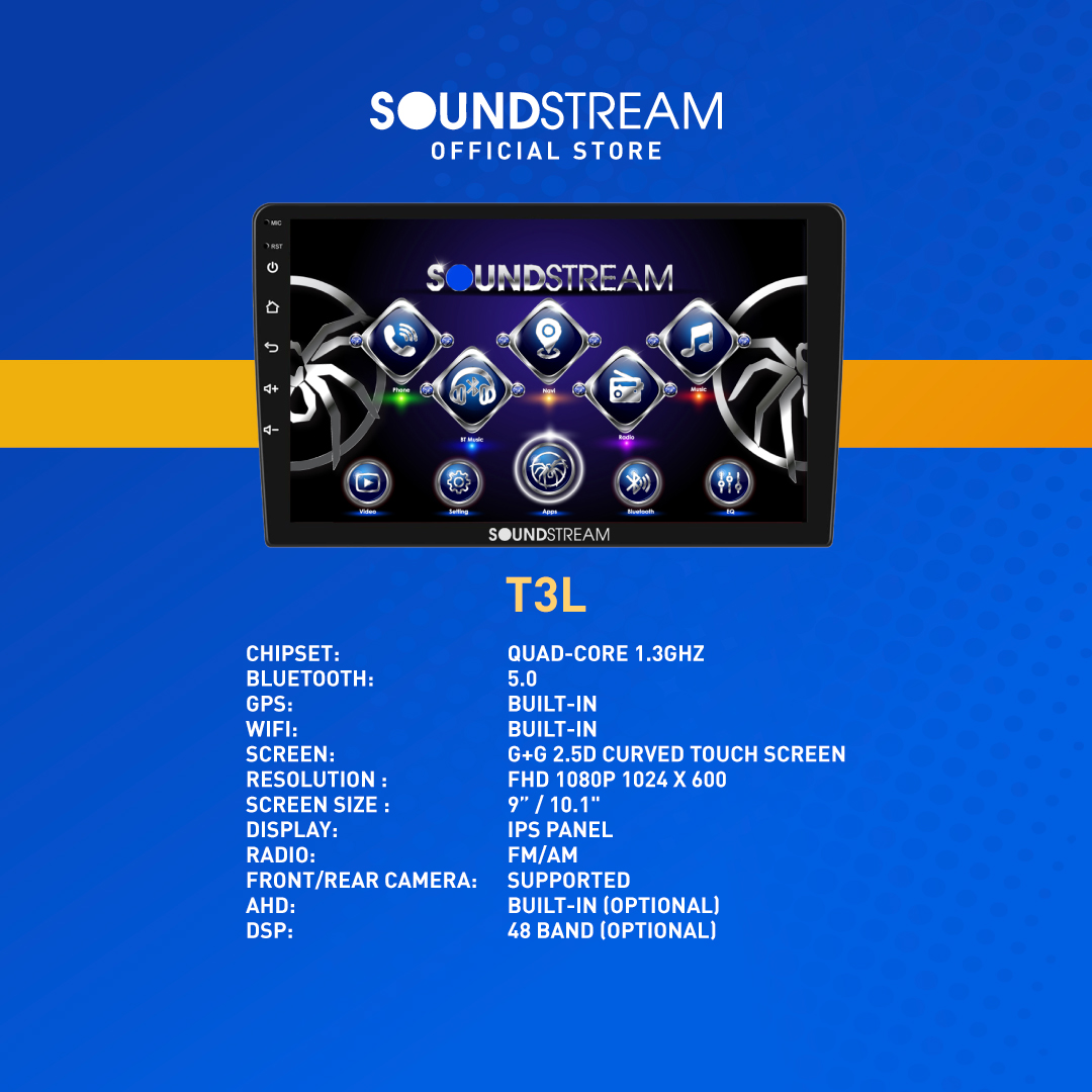 SOUNDSTREAM T3L Car Android Player (9"/10"/2 + 32GB) | Shopee Malaysia