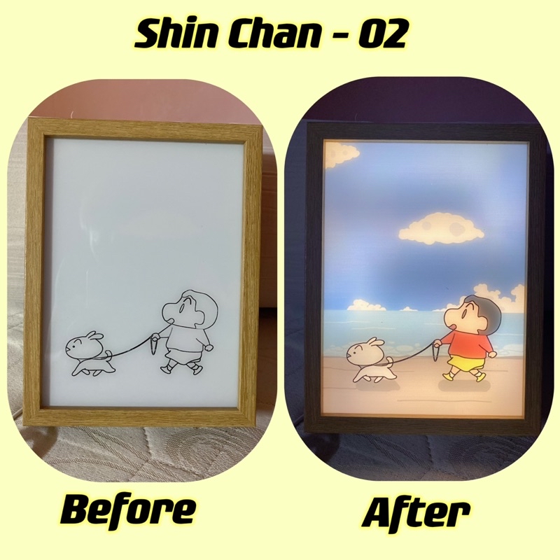 Crayon Shin-Chan Light Painting Anime Photo Frame Painting Lamp ...