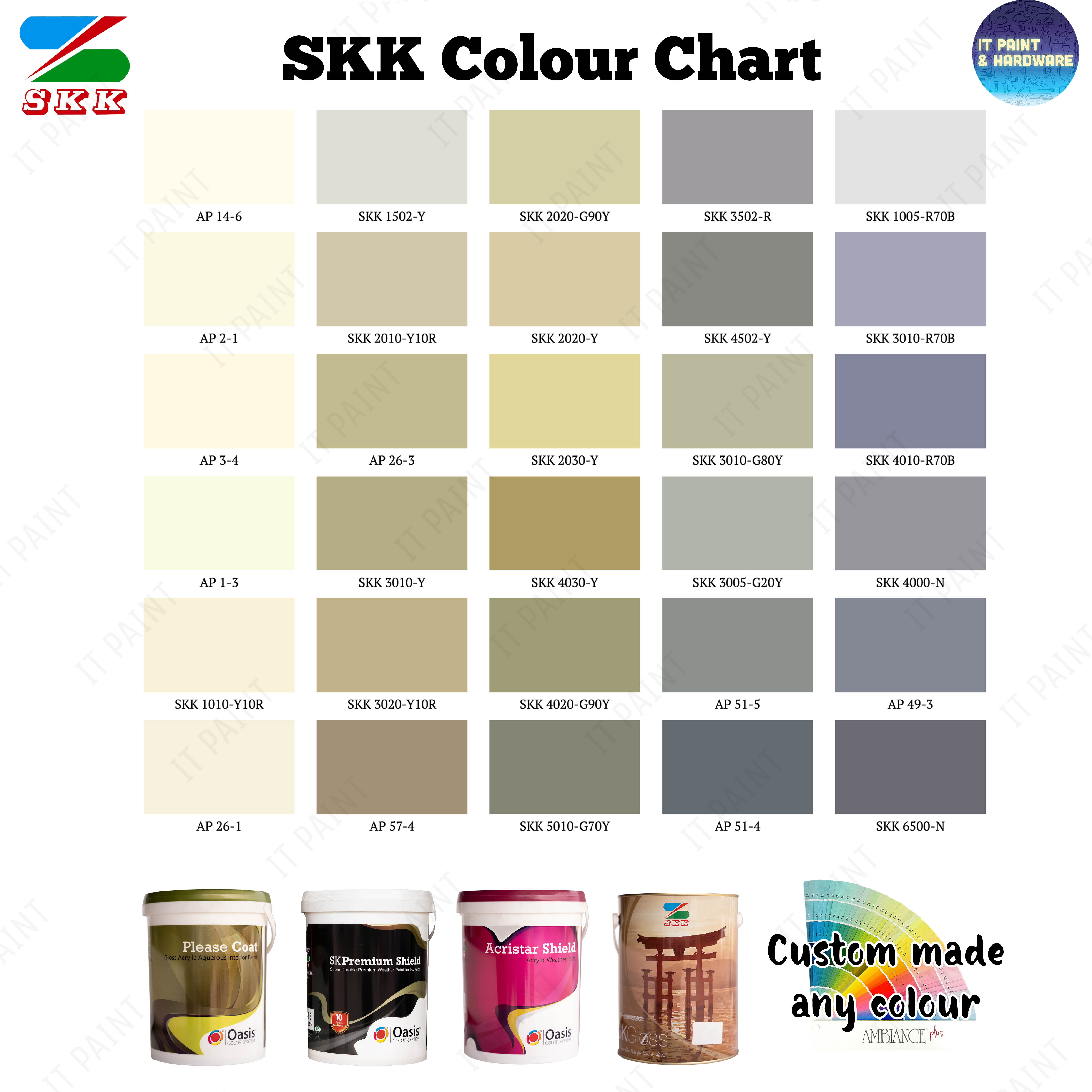 [Custom Colour] SKK SK Gloss 1 Liter For Wood And Metal Paint [READY ...