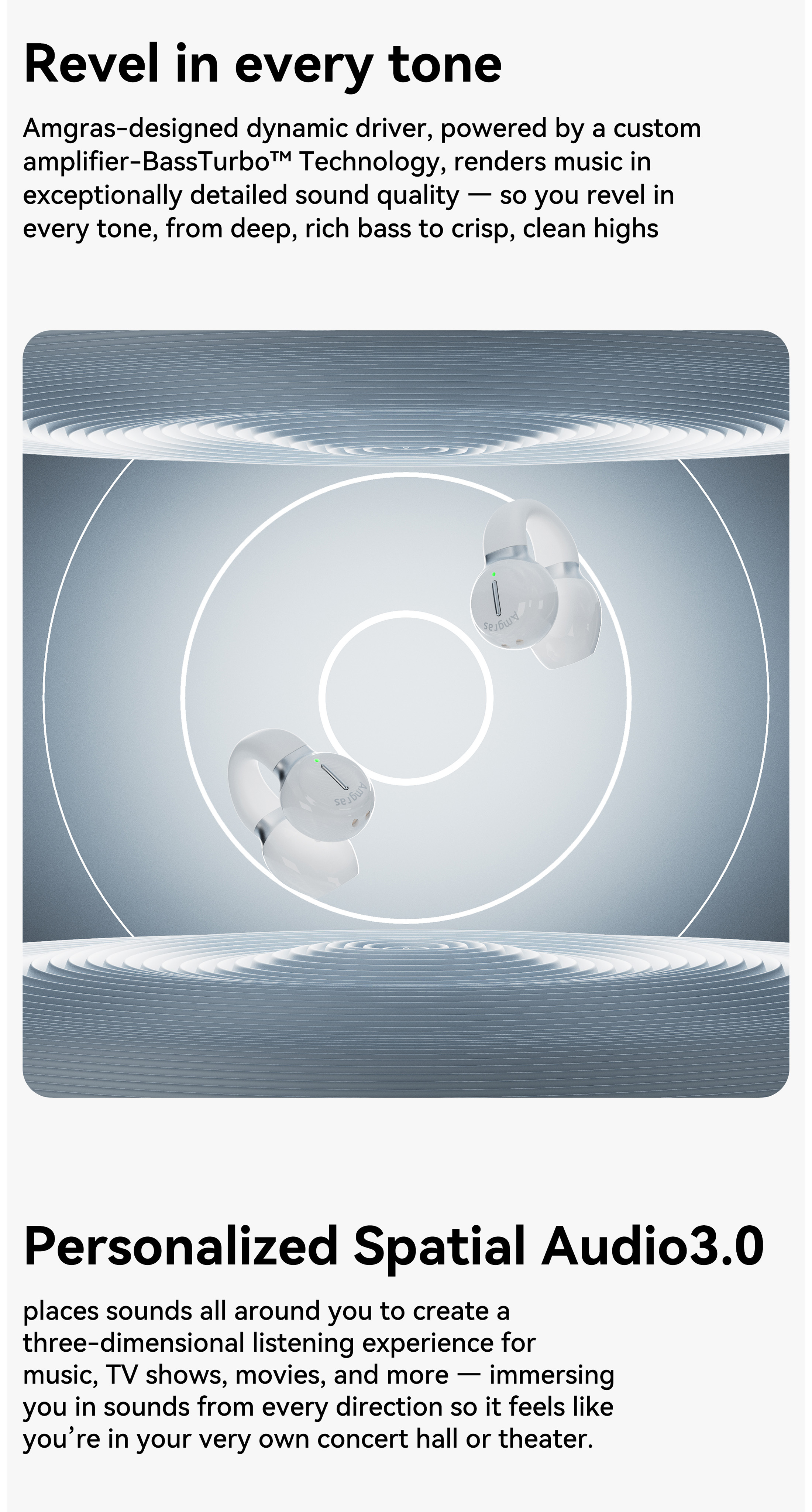 Amgras Spacebuds Ⅳ Pro Bone Conduction Earphone Bluetooth Earbud ...