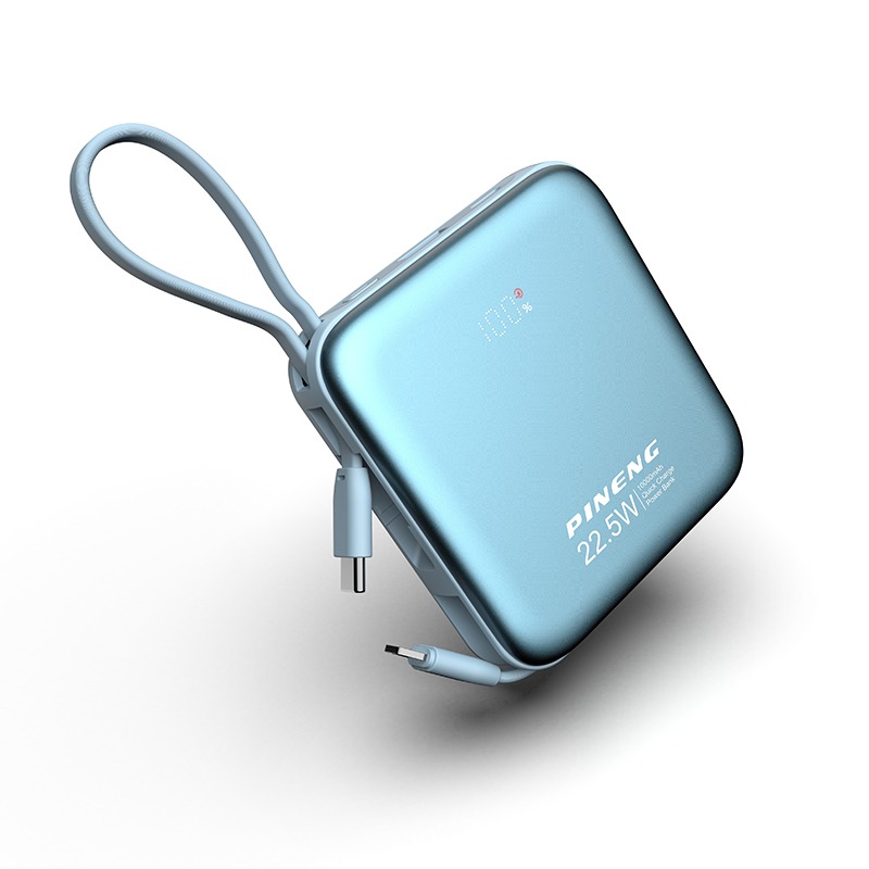 Pineng PN-875PD Power Bank Built-In Cable Fast Charging 22.5W/10000mAh ...