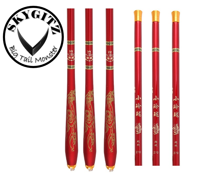 SKYGITZ MALAYSIA Dragon Red Claw Premium Carbon Telescopic pole rod ...