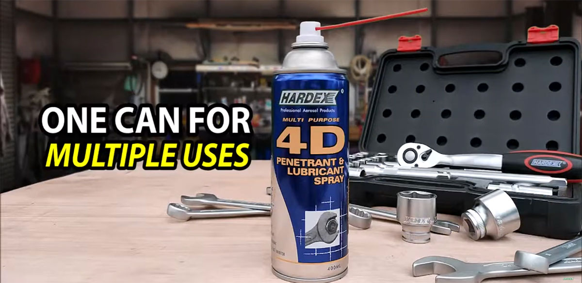 HARDEX 4D Multipurpose Penetrant & Lubricant Spray 400ML Sembur Karat ...