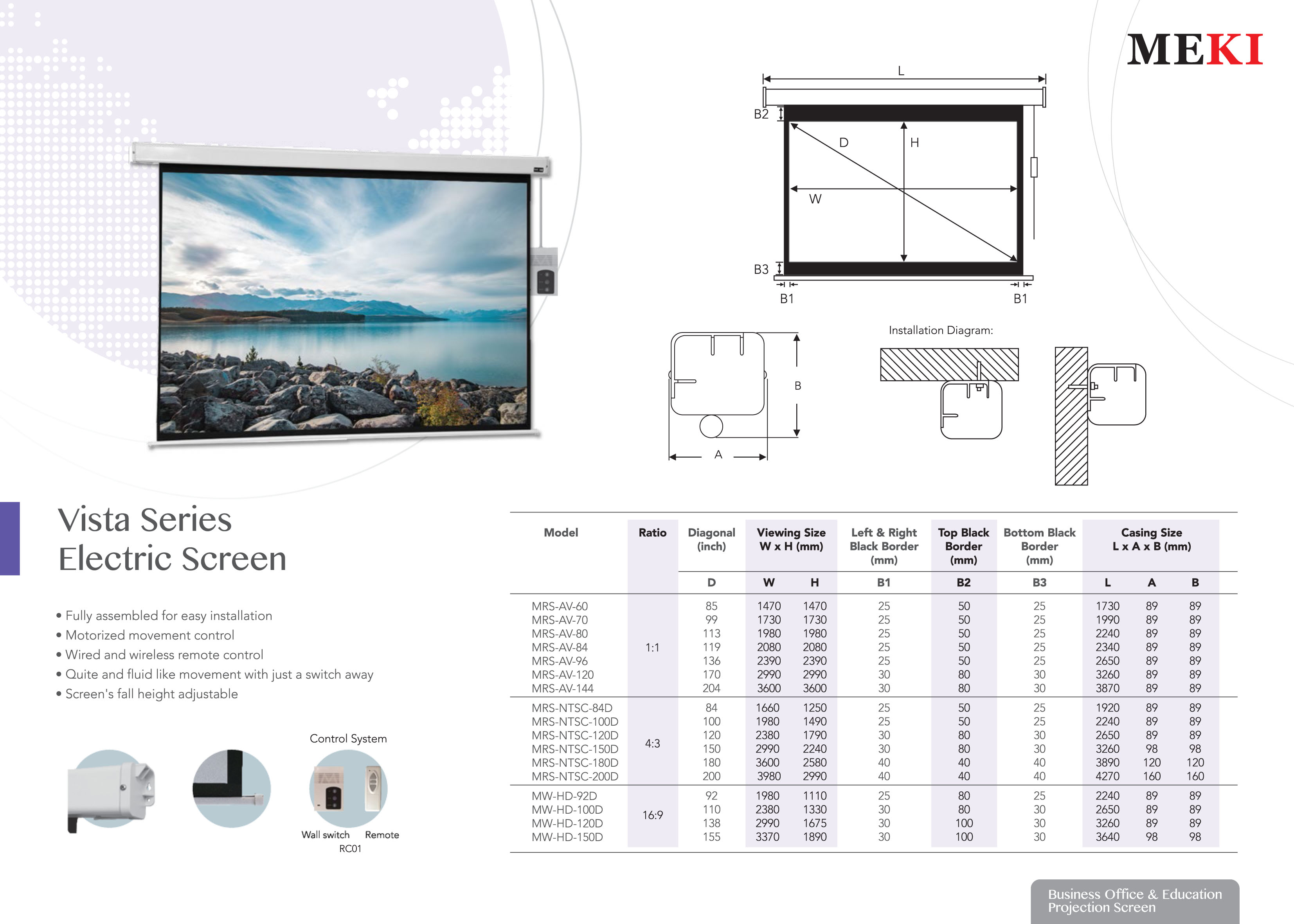 Hotdeal Meki 70" x 70" ( 6x6 ) Motorized Projector Screen - Meki 6x6 ...