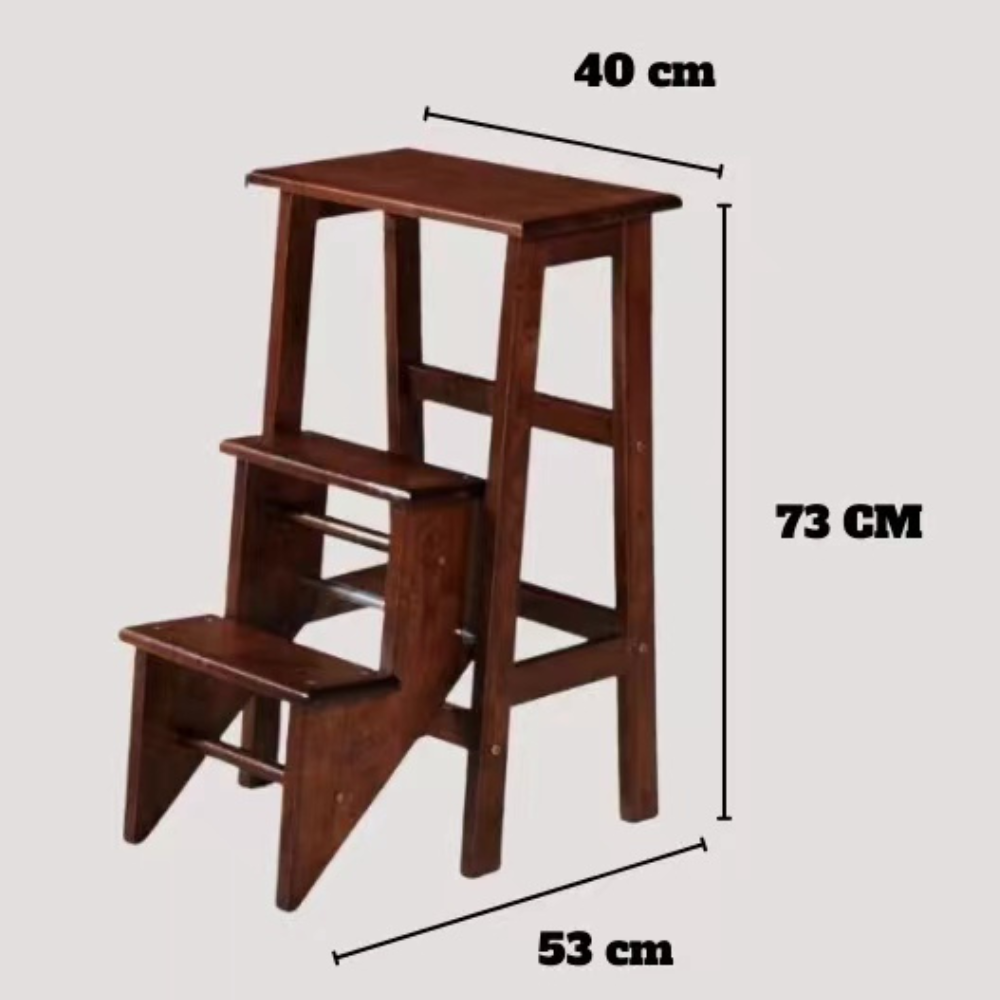 Solid Wood Step Stool | Kerusi Tangga Kayu Solid Boleh Lipat, Kukuh ...