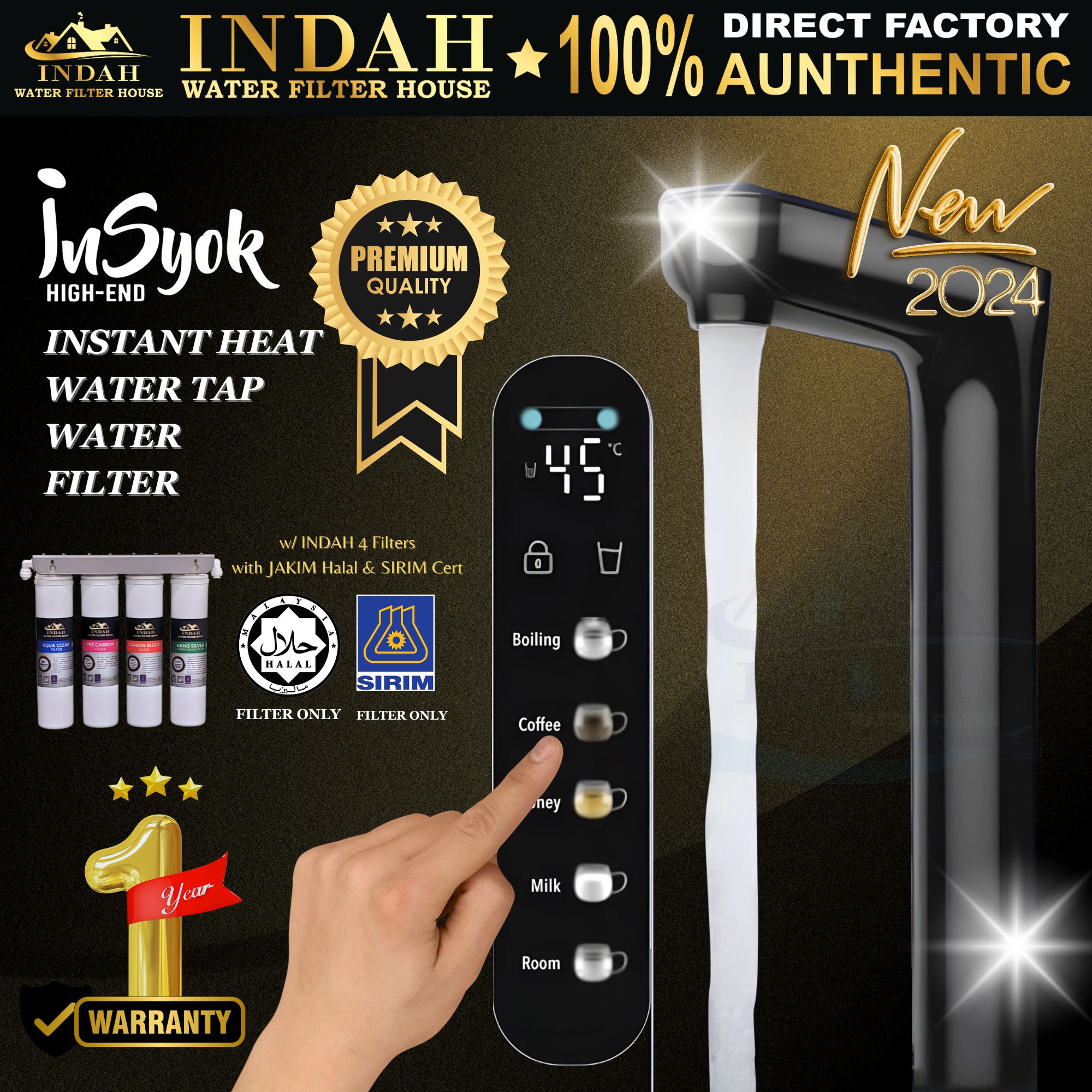 INDAH Instant Heat Water Tap Water Purifier INSYOK INDAH 4 JAKIM Halal ...