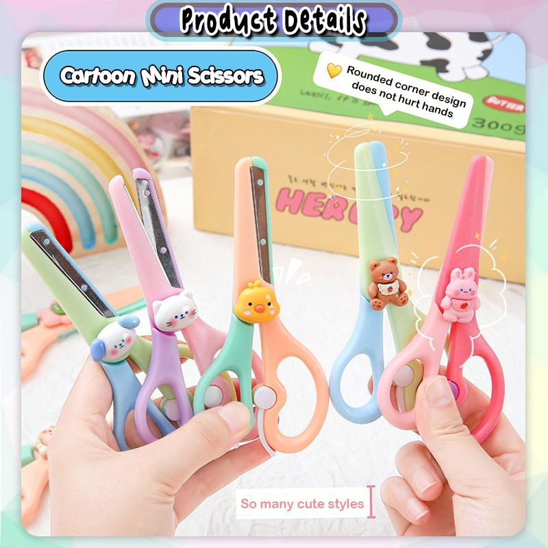 [Happy Kids] Round Edge Cute Scissors School Scissors Craft Plastic ...