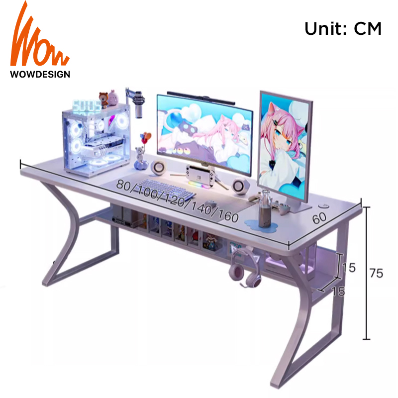 Gaming Table Meja Gaming With Cable Management Tray Computer Table With ...
