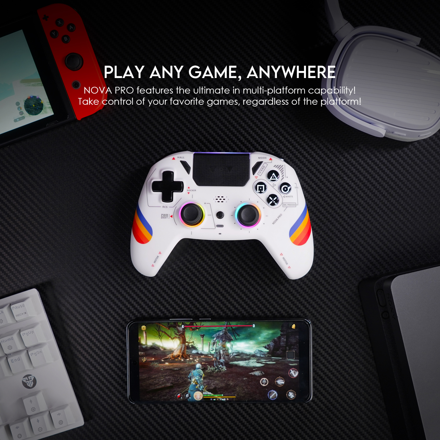Fantech Gamepad Wireless Controller Anti-Drift Hall Effect NOVA Pro ...