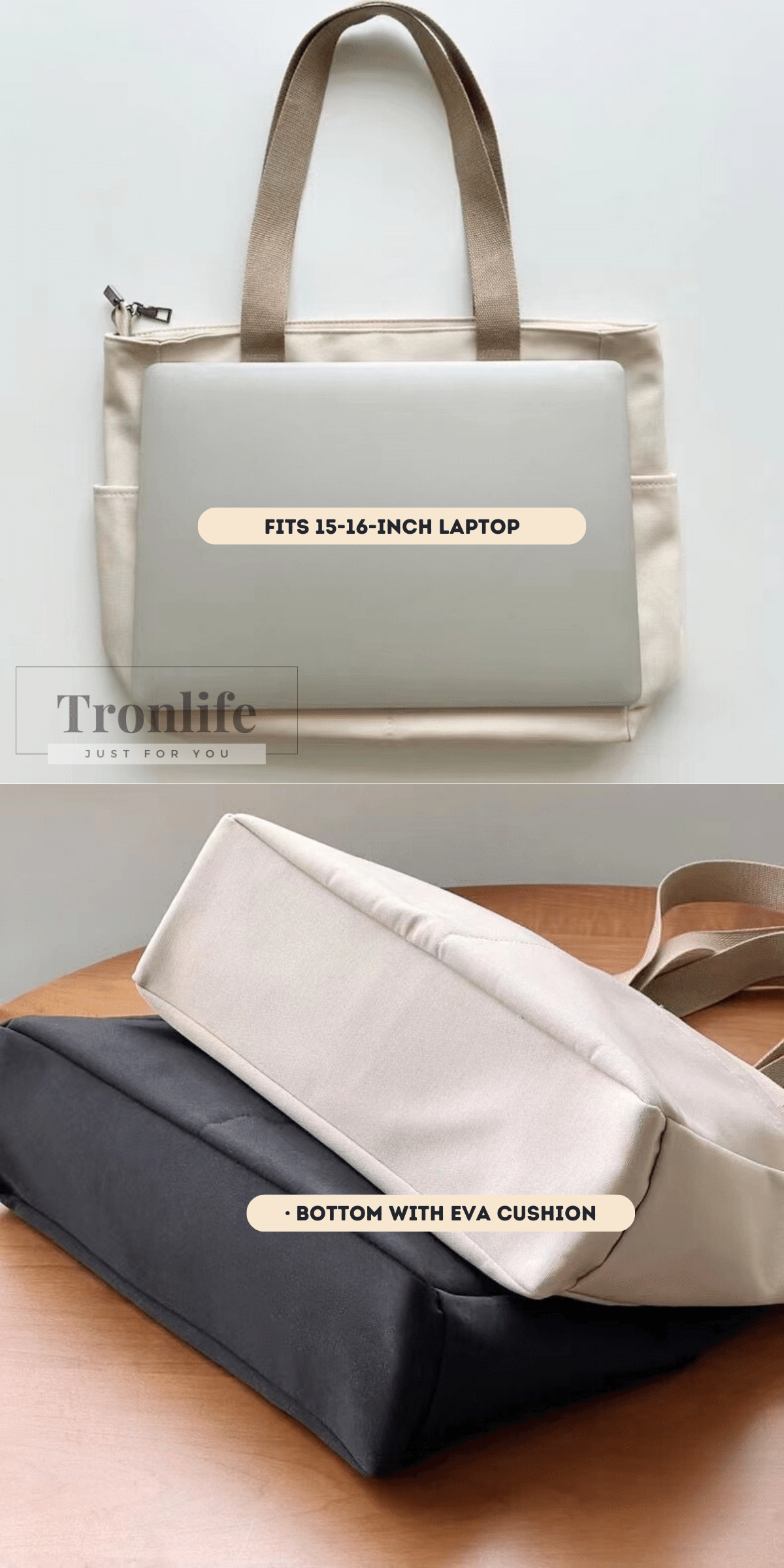 【Ready Stock】Canvas Tote Bag Large Capacity Student College University ...