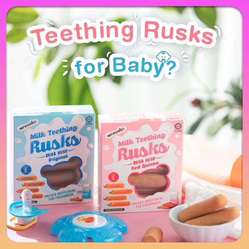 Natufoodies Baby Milk Teething Rusks Cracker 90g 6 Months Rusk Susu ...