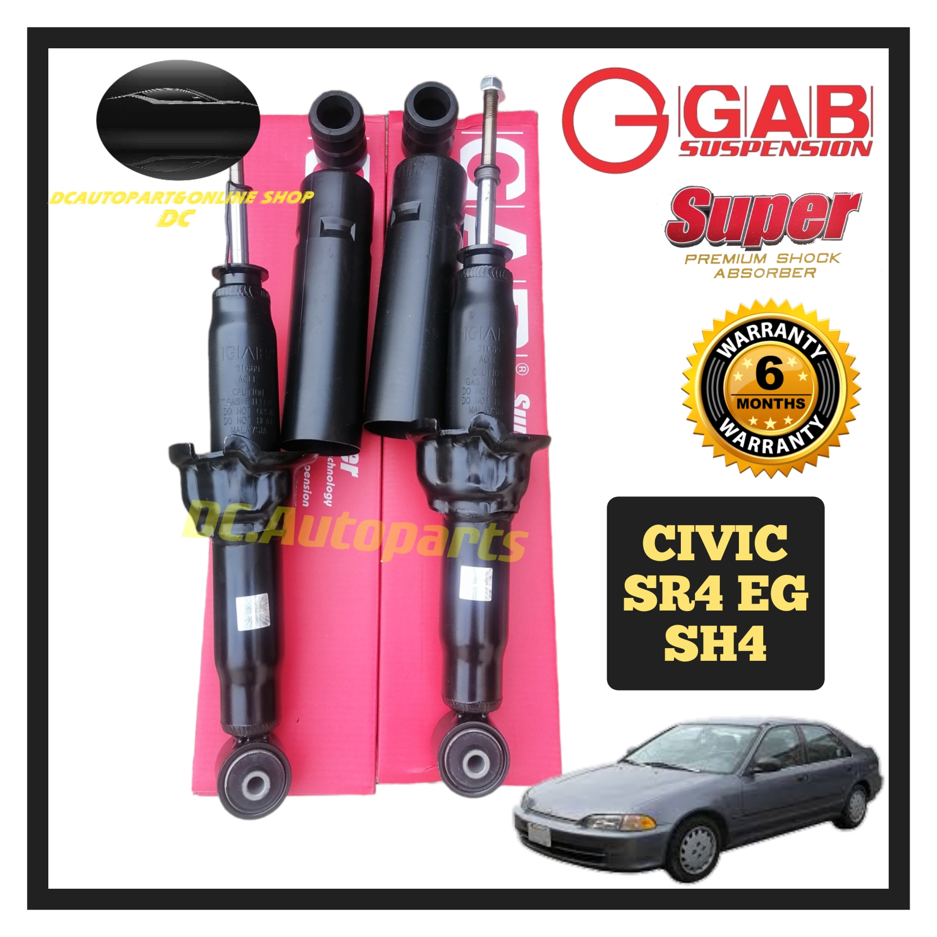 ORIGINAL SUPER PREMIUM GAB HONDA CIVIC SR4 EG SH4 ABSORBER REAR ABS RR ...