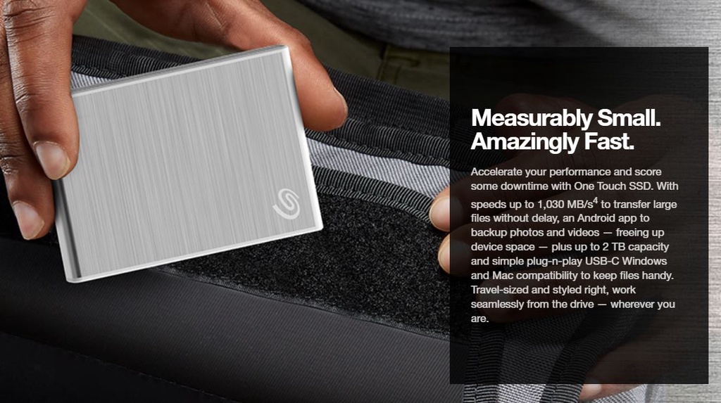 Seagate One Touch Portable External SSD USB Type-C 10Gbps Windows Mac ...