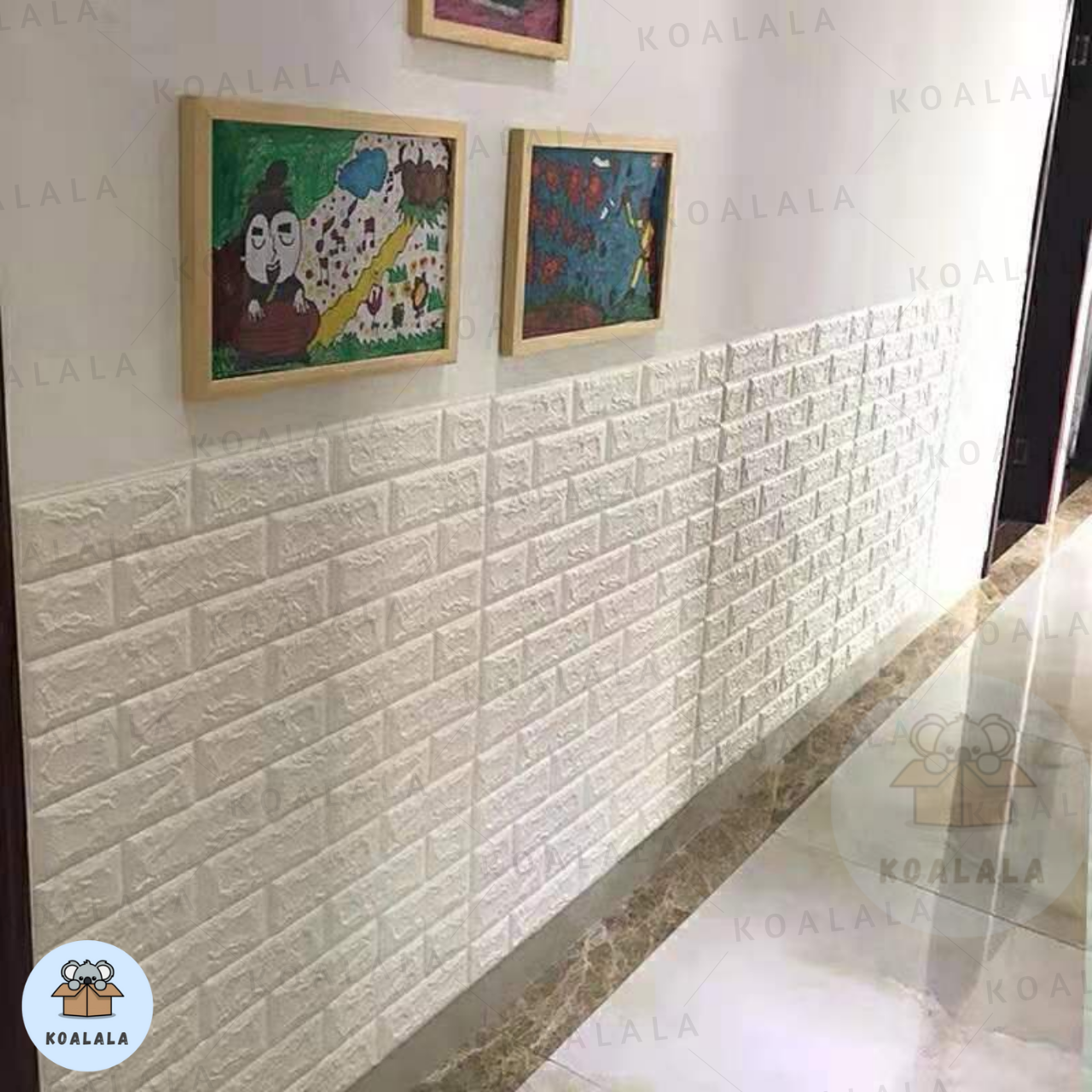 Brick White Foam Wallpaper Wall Paper Dinding Pelekat Wallpaper Dinding ...