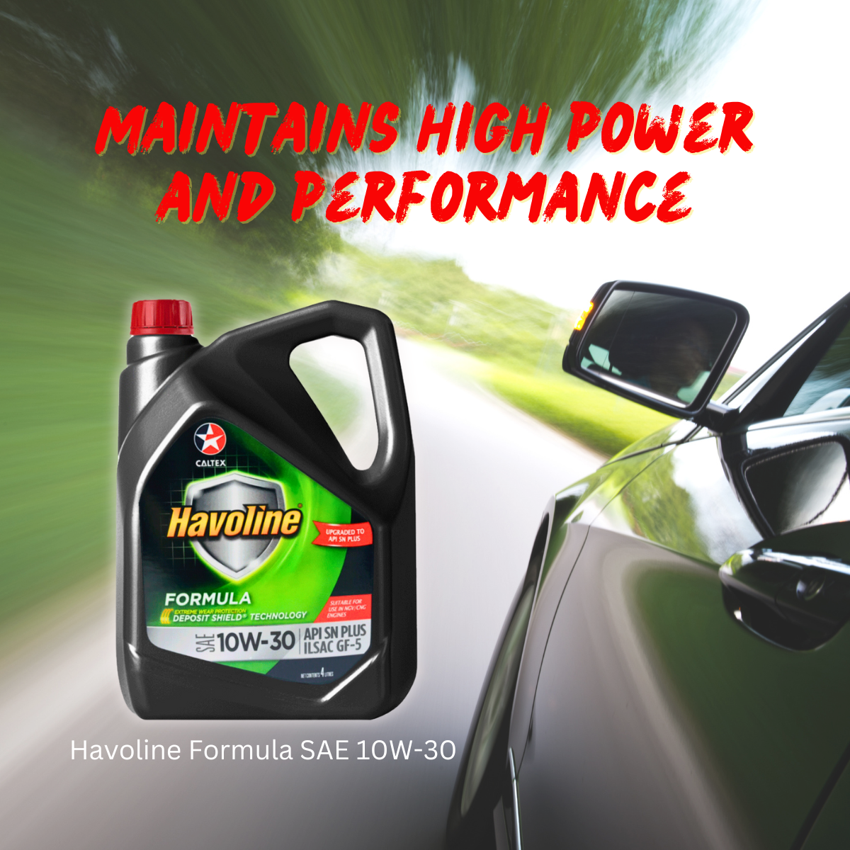 CALTEX Havoline Formula SAE 10W-30 API SN Premium Mineral Engine Oil ...