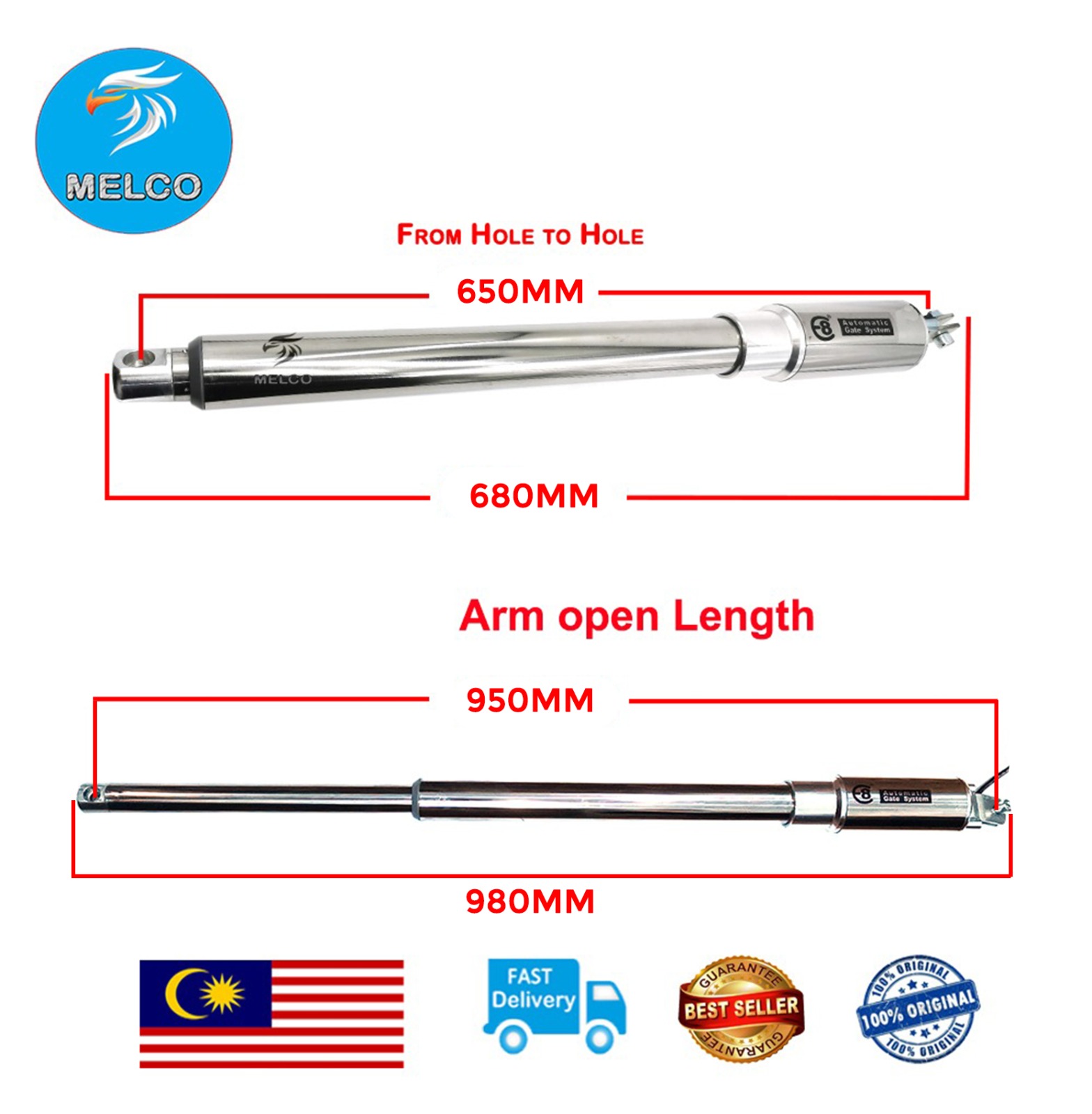 E8 E3000 680MM SWING ARM AUTOGATE (1PC MOTOR ONLY ) auto gate system ...