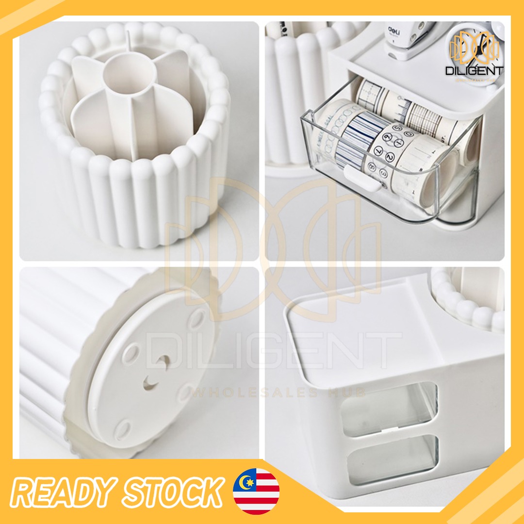 【D326 READY STOCK】Ins Style 360-Degree Rotating Holder Storage Box ...