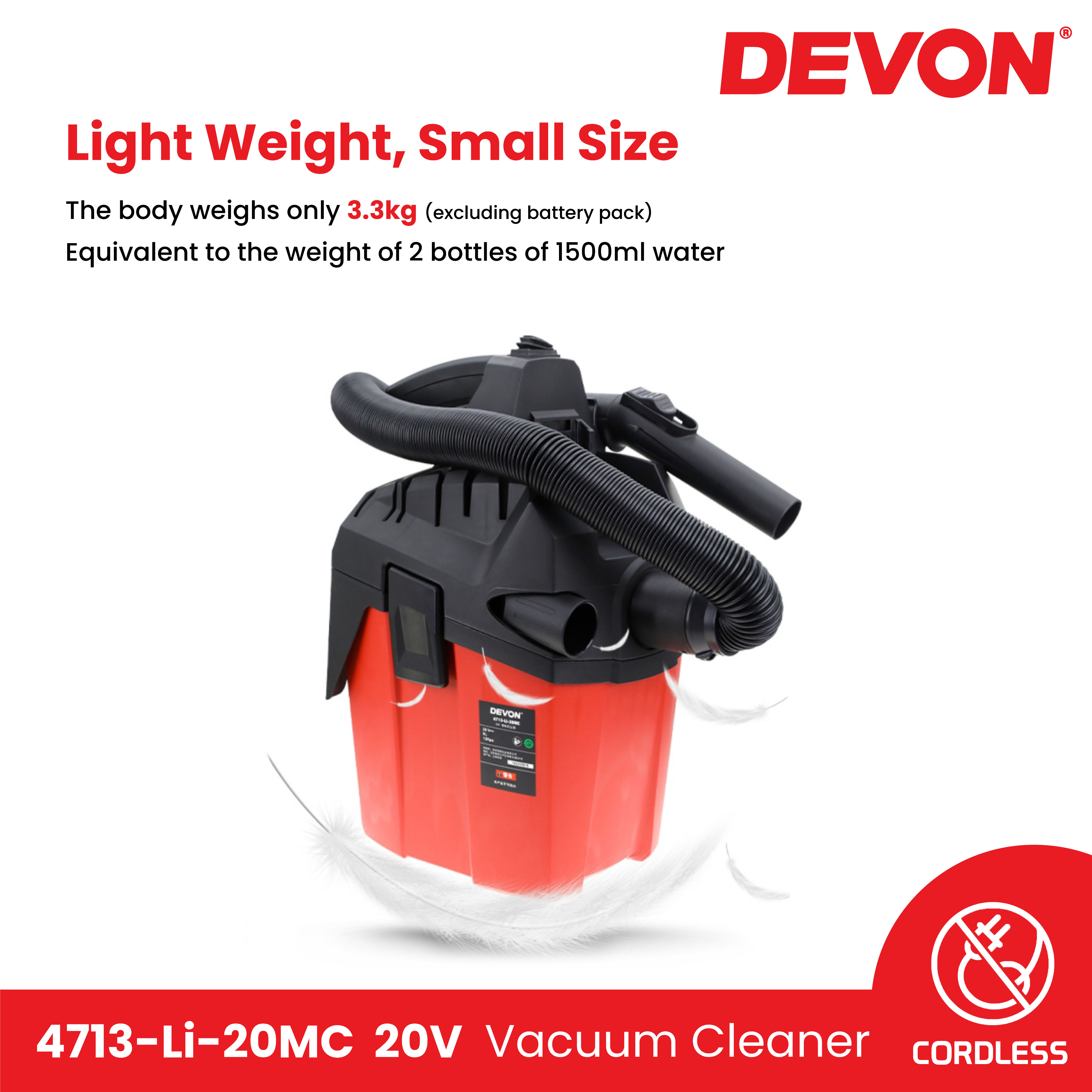 DEVON 4713-Li-20MC 20V Lithium-Ion Cordless Vacuum Cleaner | Shopee ...