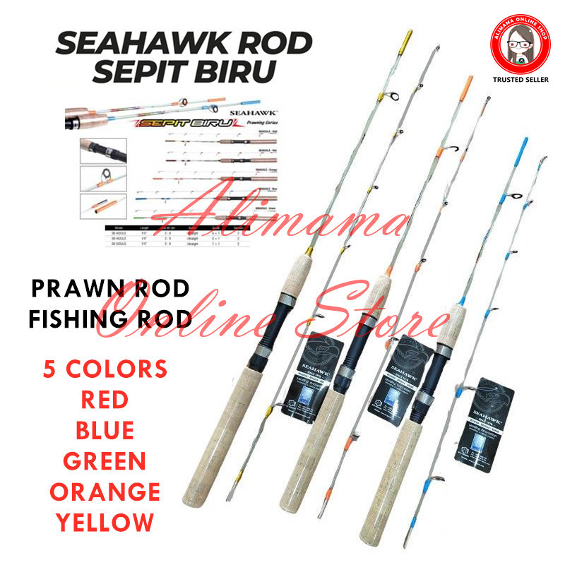 SEAHAWK SEPIT BIRU ULTRA LIGHT PANCING IKAN UDANG SPINNG FISHING ROD ...