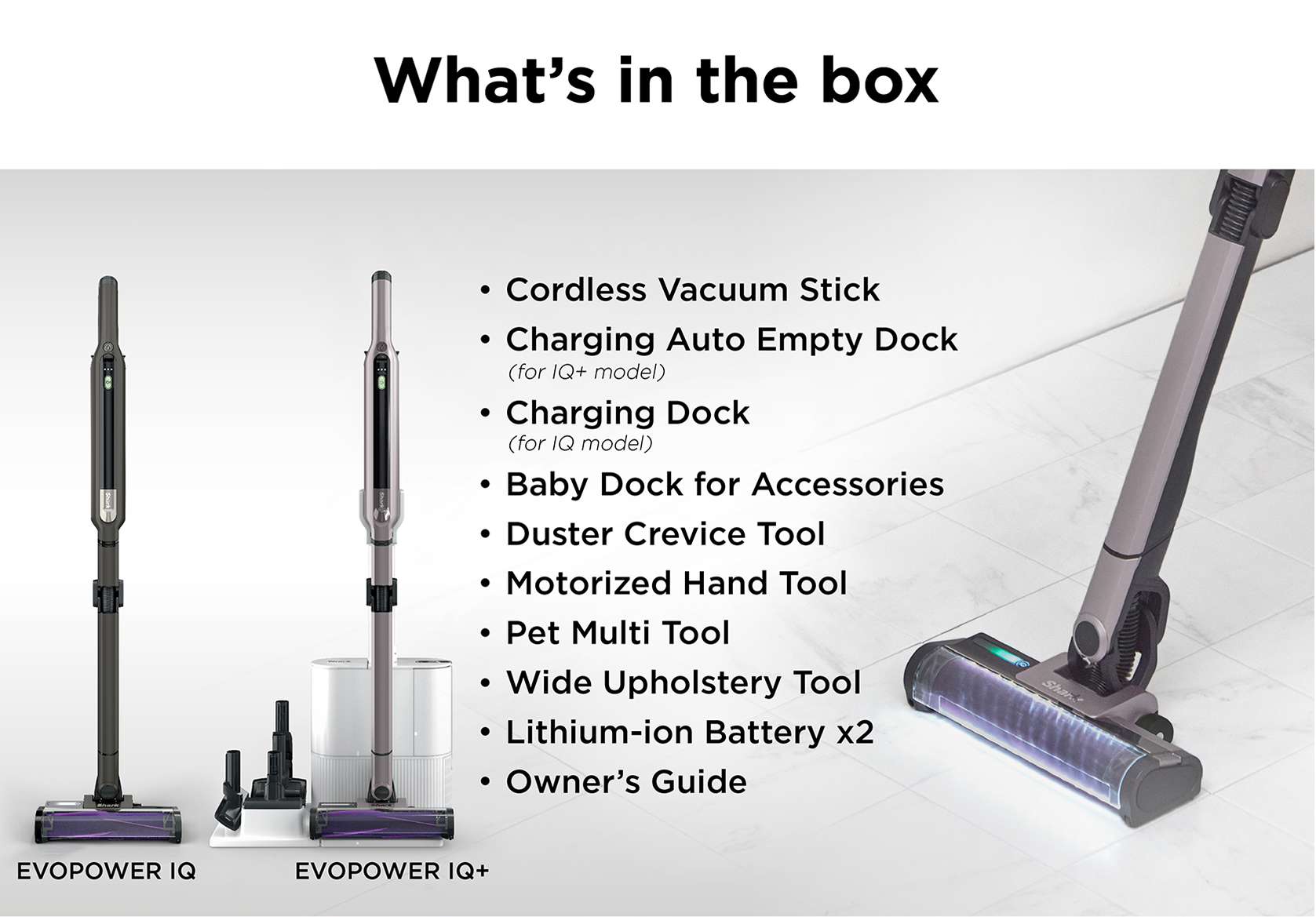 Shark EvoPower System IQ and IQ+ Cordless Vacuum Cleaner, Smart iQ PRO ...
