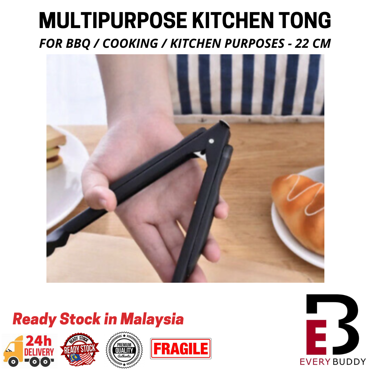 Multi Purpose Kitchen Cooking Tongs Stainless Steel Food Tongs | Shopee ...