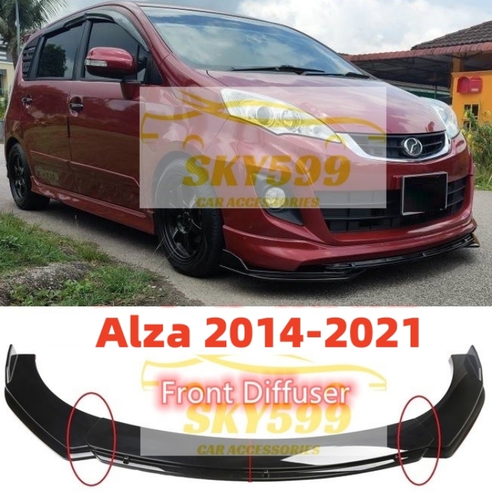 Perodua Alza 2014-2021 Front Bumper Diffuser Lip Wrap Angle Splitters ...