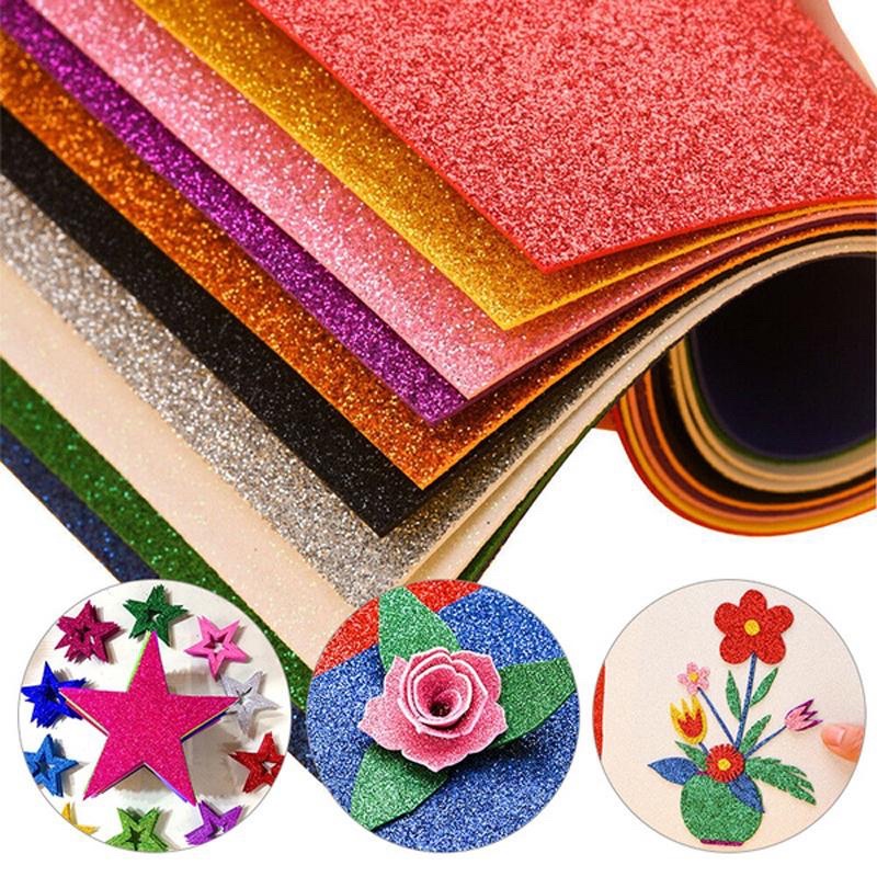 [DIY KRAFT] Glitter EVA Foam | Size : A4 | Glitter Sponge Foam | DIY ...