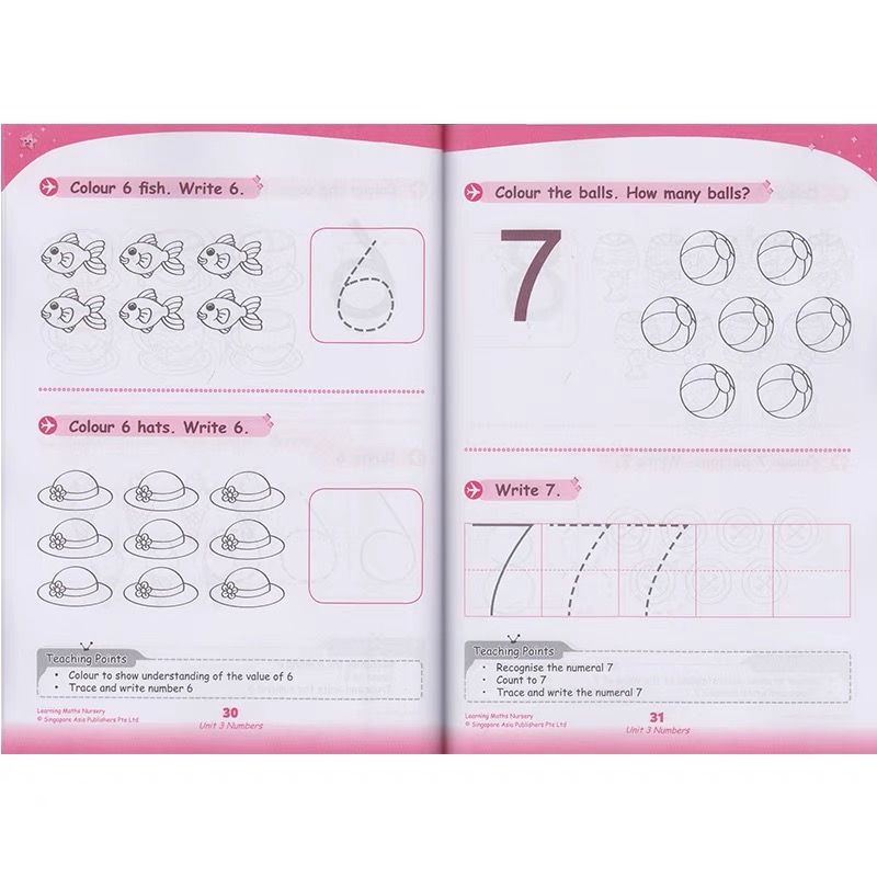 SAP Learning math Pre-School 3 books per set K1 K2 N math kindergarten ...