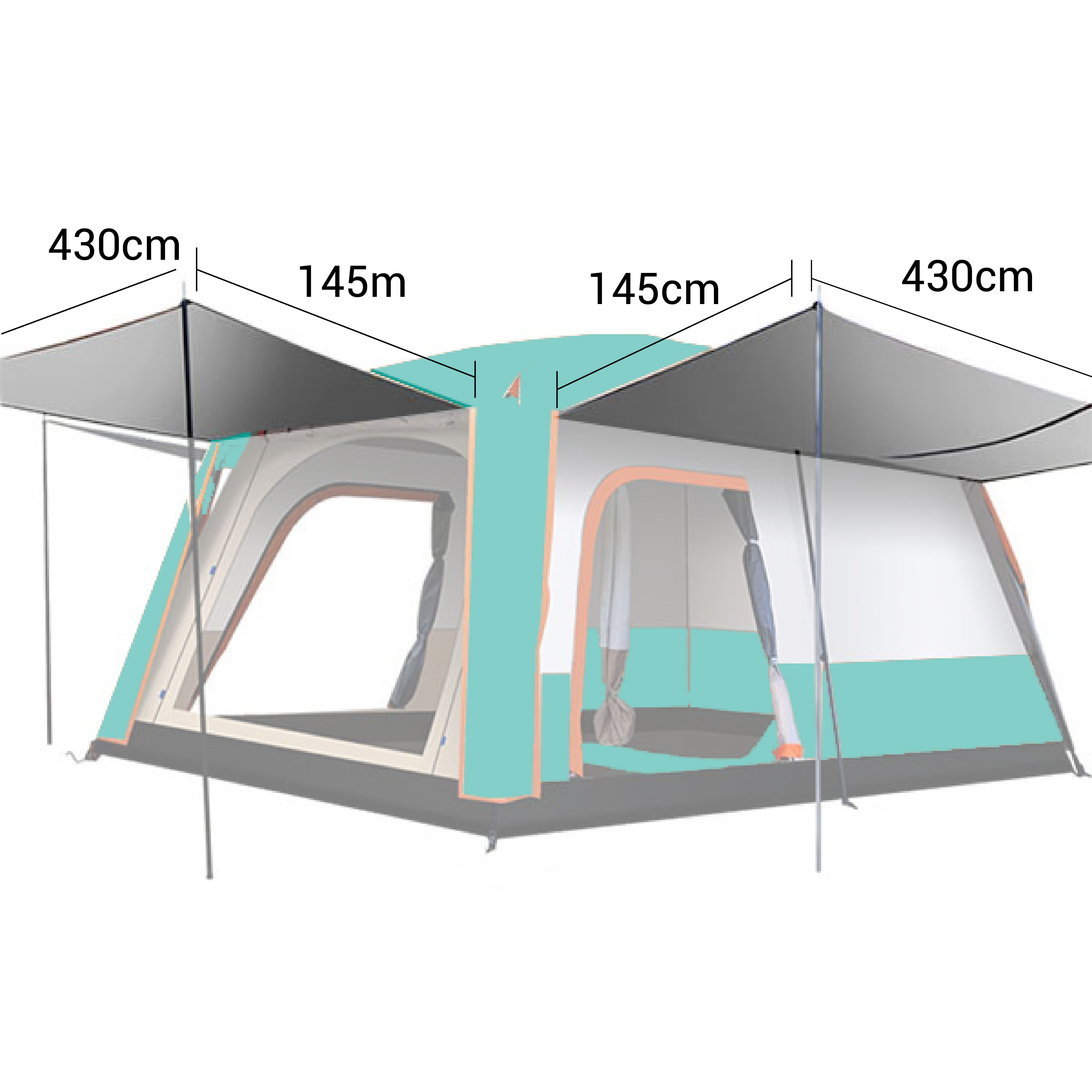JDEX Khemah Unta Fully Cover Only FAMILY TENT 2021 OUTER LAYER SILVER ...