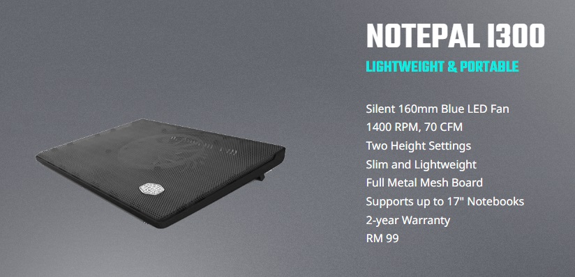Cooler Master Notepal L300 | Support up to 17" Laptop | Shopee Malaysia