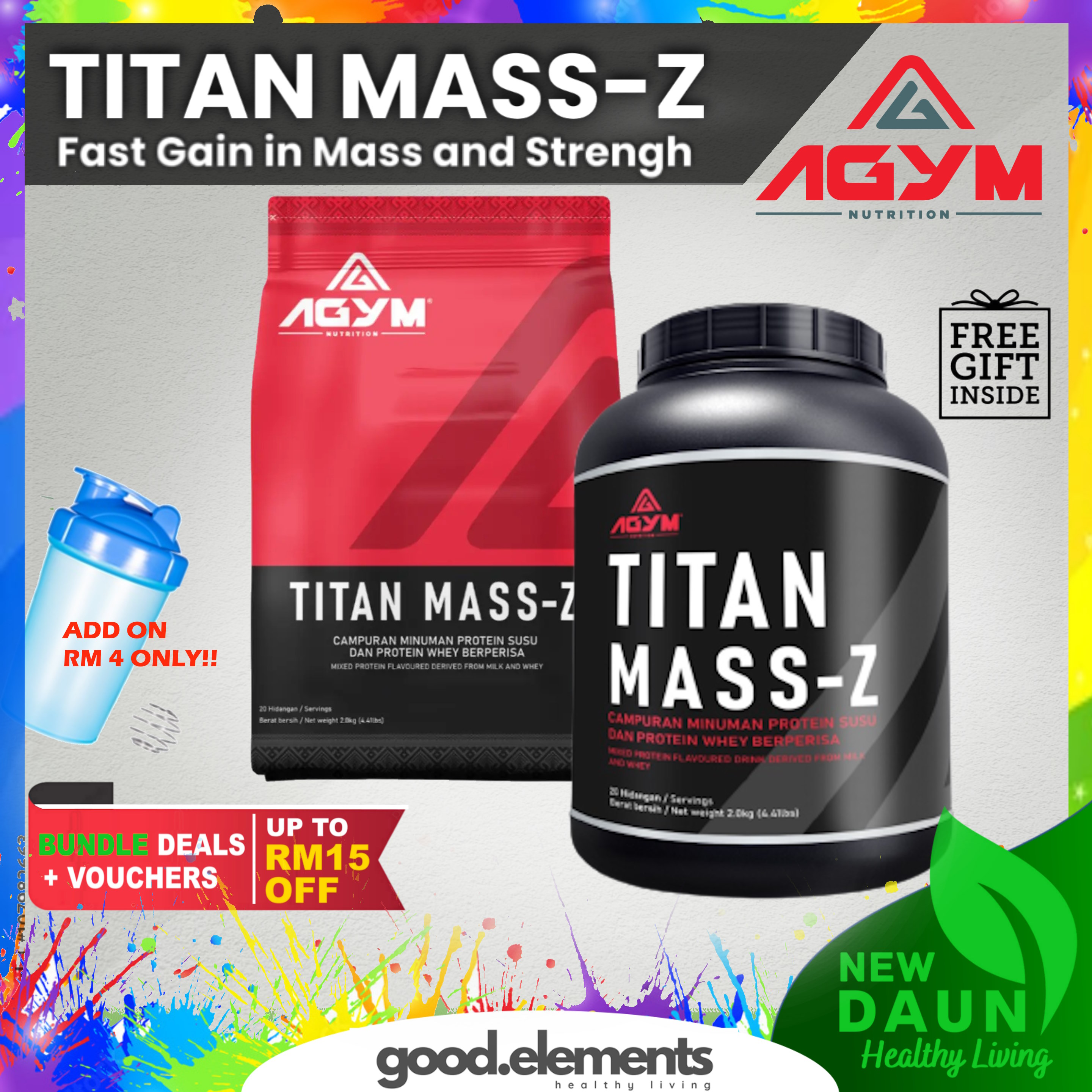 Agym Nutrition TITAN MASS-Z - HALAL- Weight Mass Gainer 2kg ...