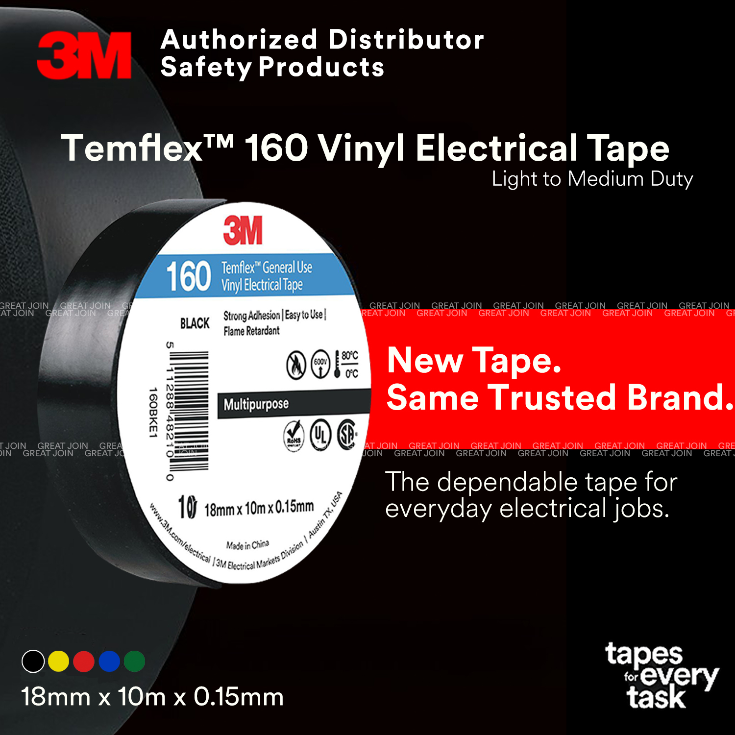 3M Scotch 1710 Vinyl Electrical Tape Temflex 160 Electrical Tape PVC ...