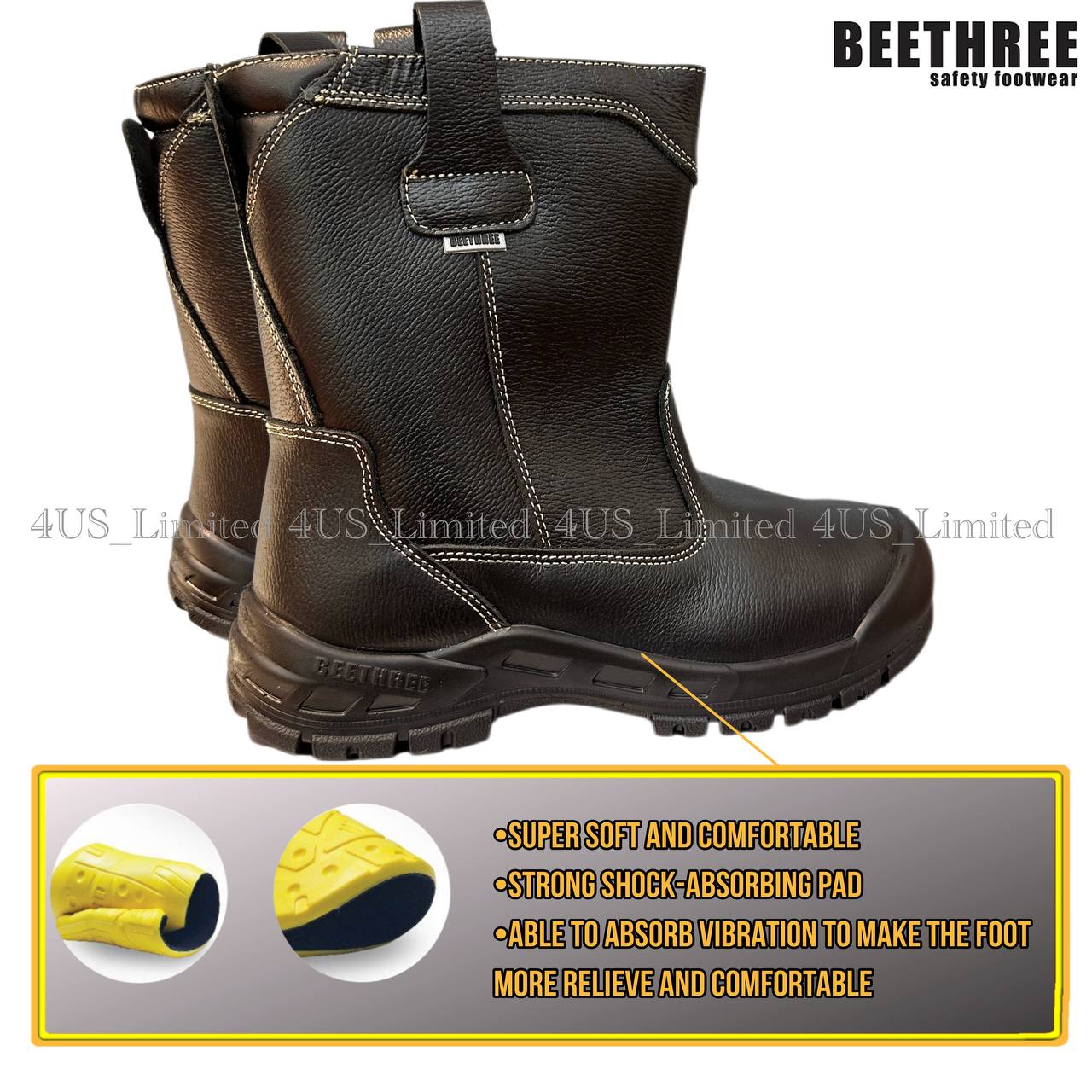 BEETHREE BT-8834 Pull-Up Boot 9.5" High Cut Safety Boots (SIRIM ...