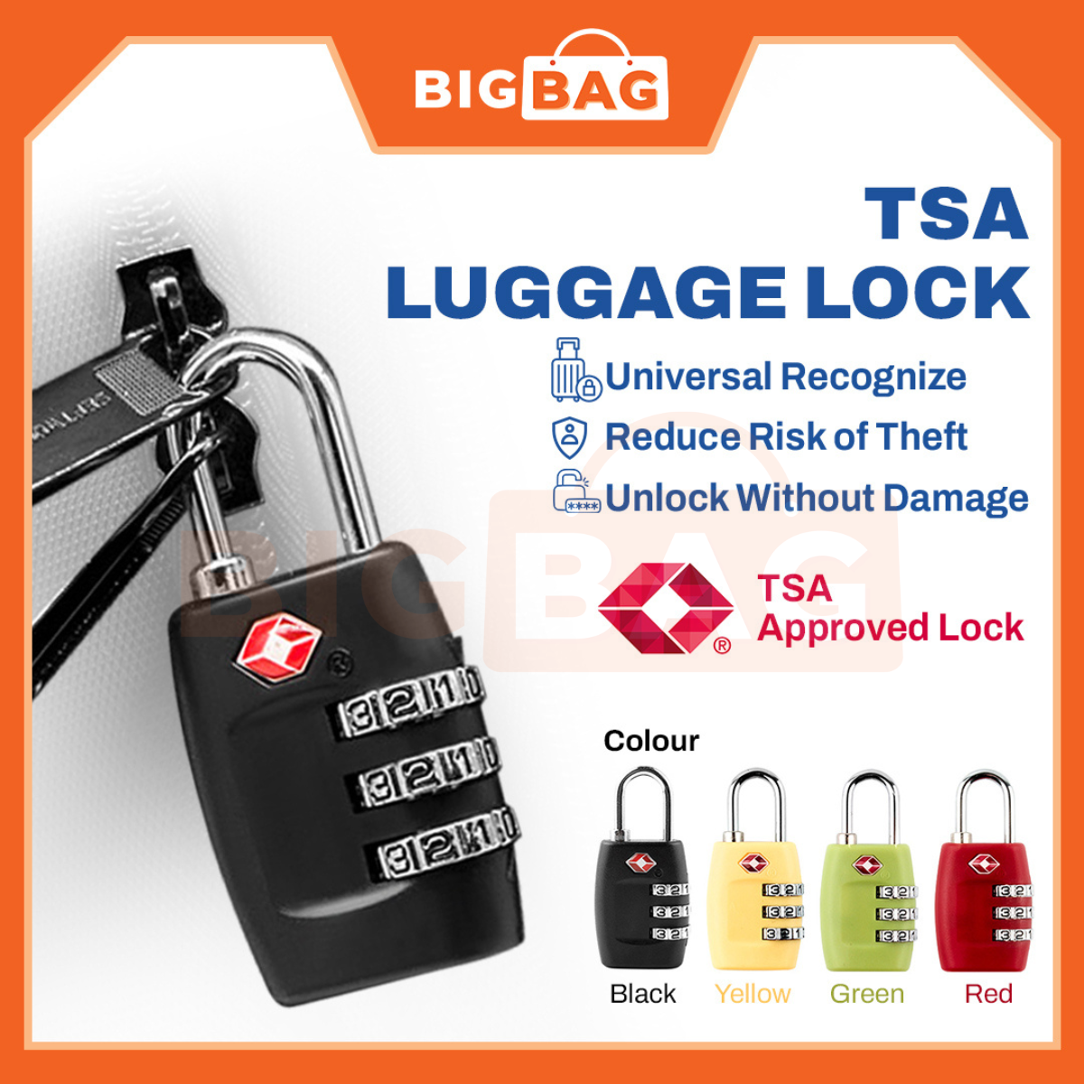 Luggage Lock TSA Lock Luggage Padlock Number Padlock Password Lock ...