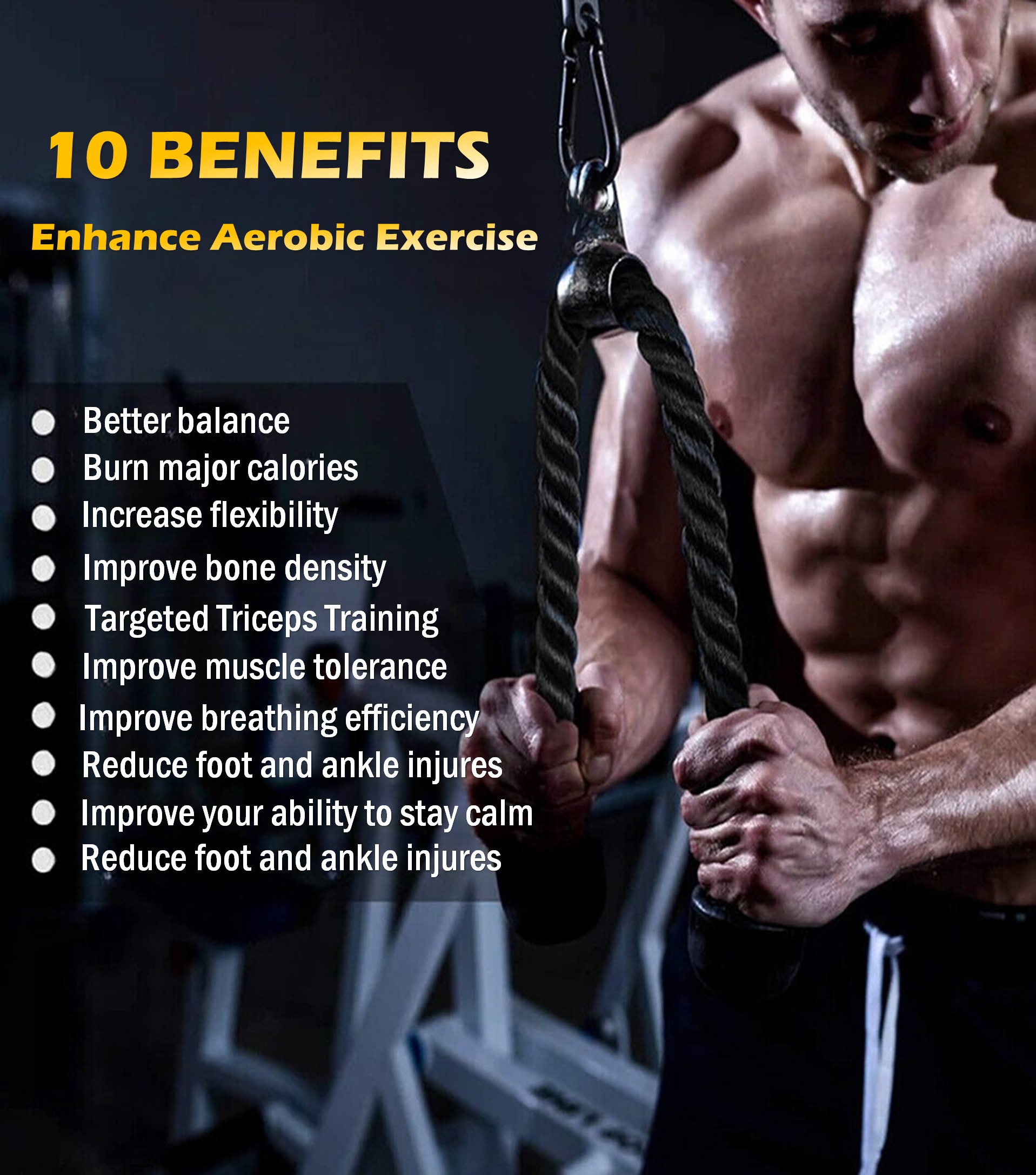 ADSports Heavy Duty Tricep Rope Gym Press Pull Down Arm Rope Push Pull ... ADSports Heavy Duty Tricep Rope Gym Press Pull Down Arm Rope Push Pull ...