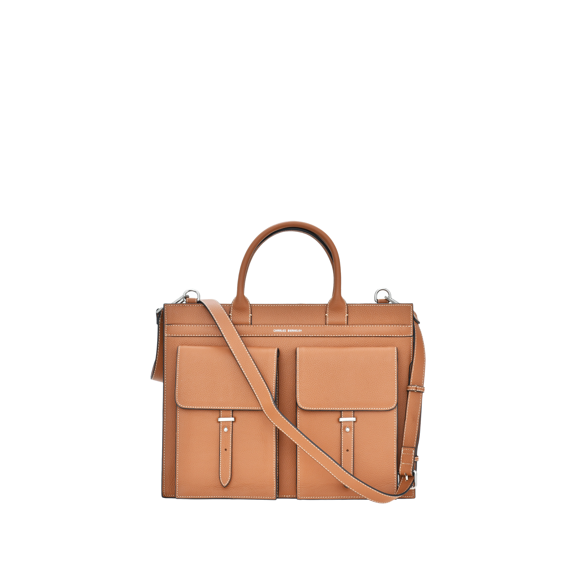 Charles Berkeley HEMSLEY Men's Leather Briefcase Laptop Bag Document ...