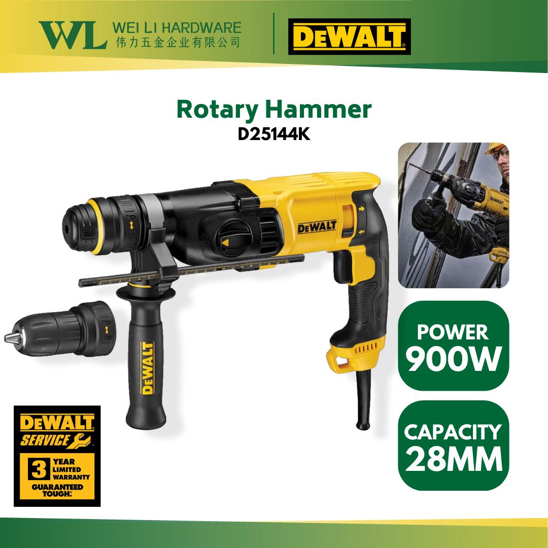 DEWALT D25144K 28mm 3in1 SDS Plus Rotary Hammer 900W / Hammer drill ...