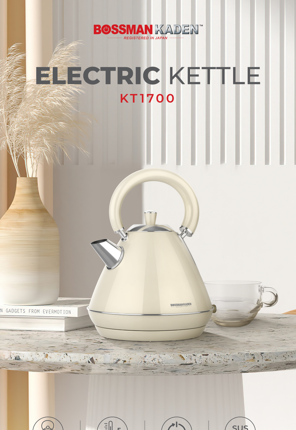 Bossman Kaden Electric Speedboil Kettle KT1700 | Shopee Malaysia