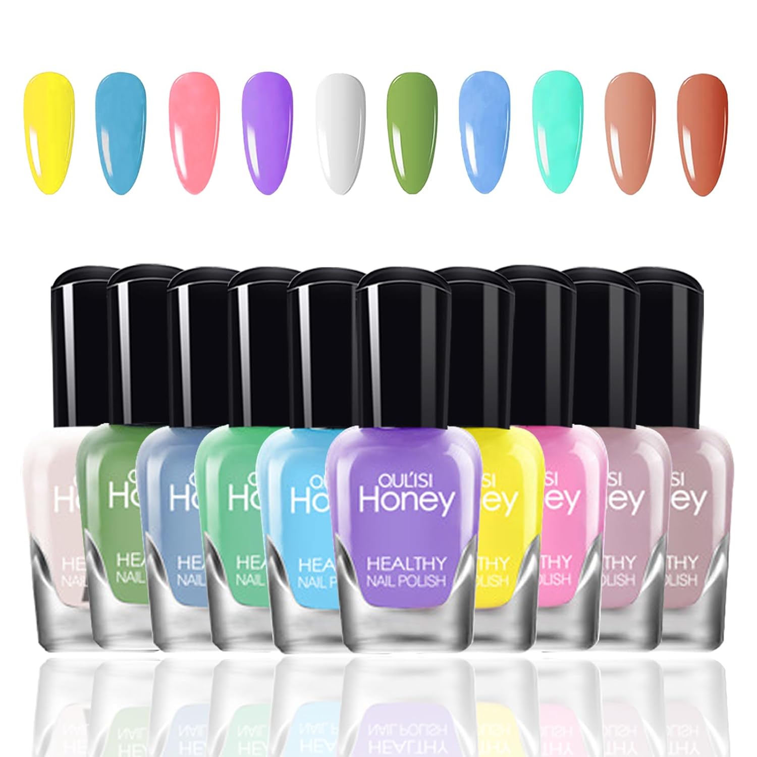 【10 in 1 Set】 Nail Polish Set 5ml Nail Polish Peel Off OULISI 10 in 1 ...