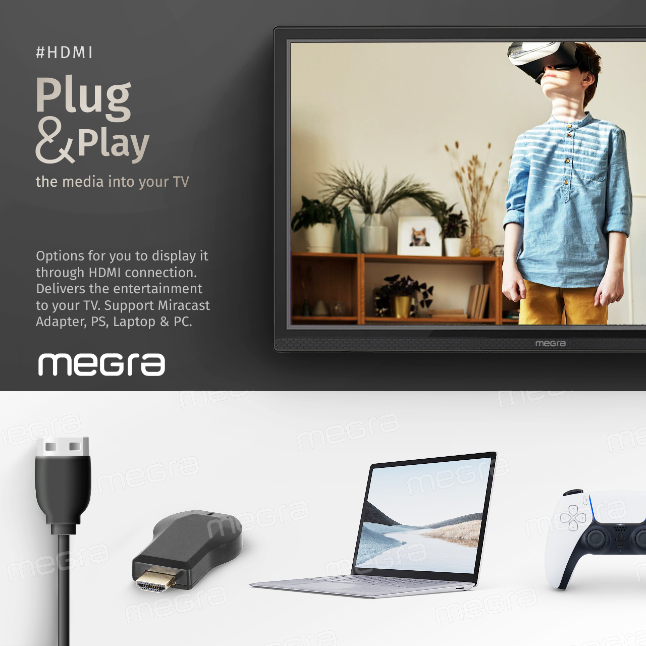 Megra TV 23 Inch Full HD 1080P LED TV With Built In MYTV Digital ...