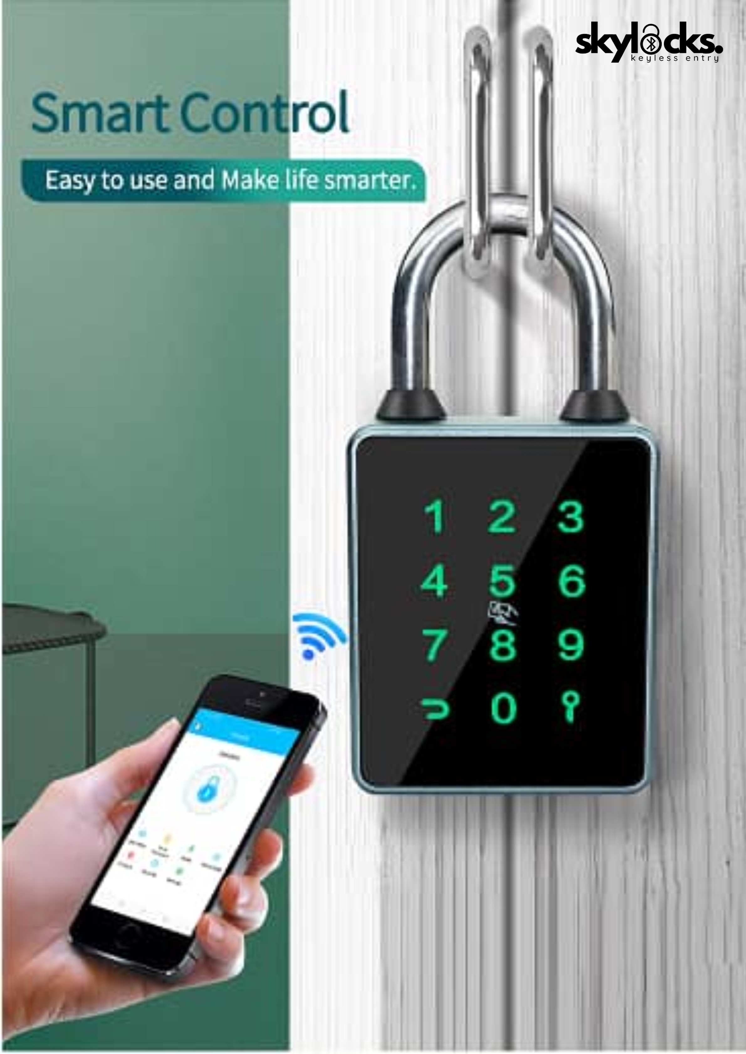 skylocks Smart Keypad | T55C (App Key Lock Box Pin Padlock WIFI Lock ...