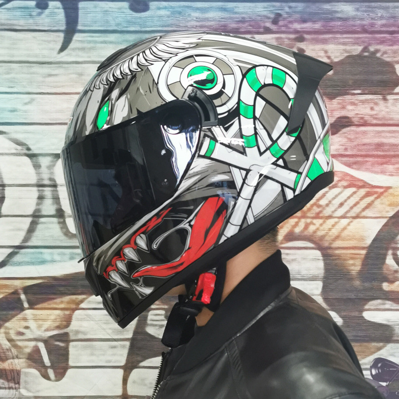 [New Design] Topi Keledar Muka Penuh Motorcycle double lens full face ...