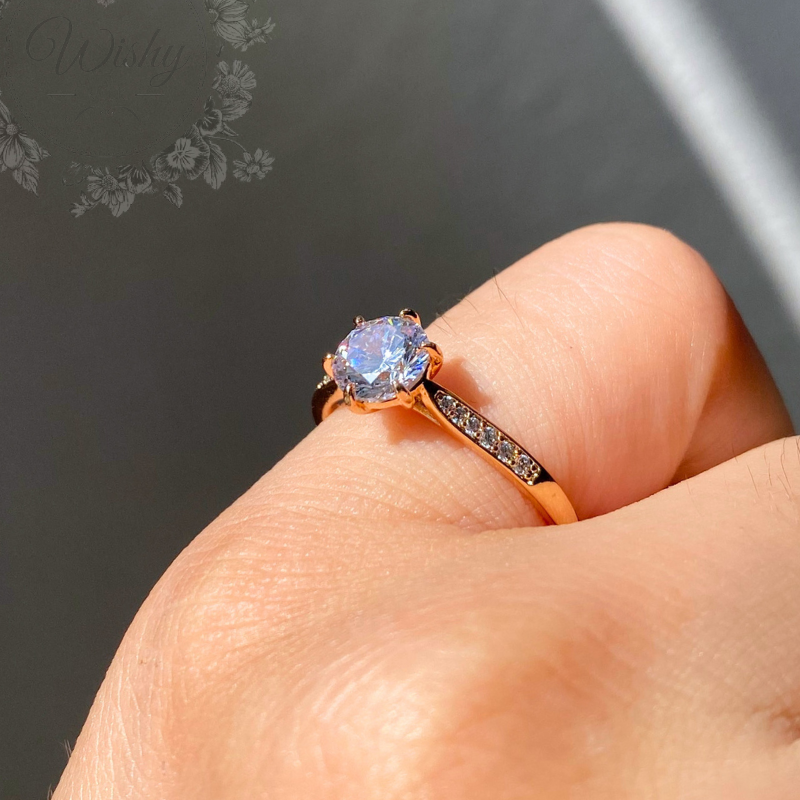 Cincin Emas Suasa Batu Zirconia Diamond Tunang Gold Plated Zirconia ...
