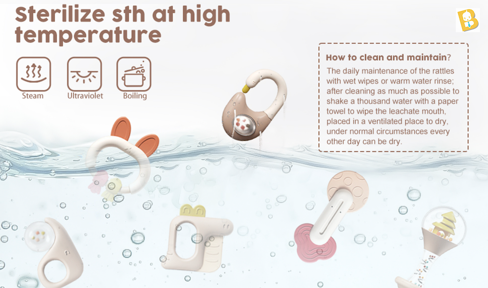 BabyBoss Baby Teething Toys Donut Set Rattle with Bell Grab Shaker Full ...