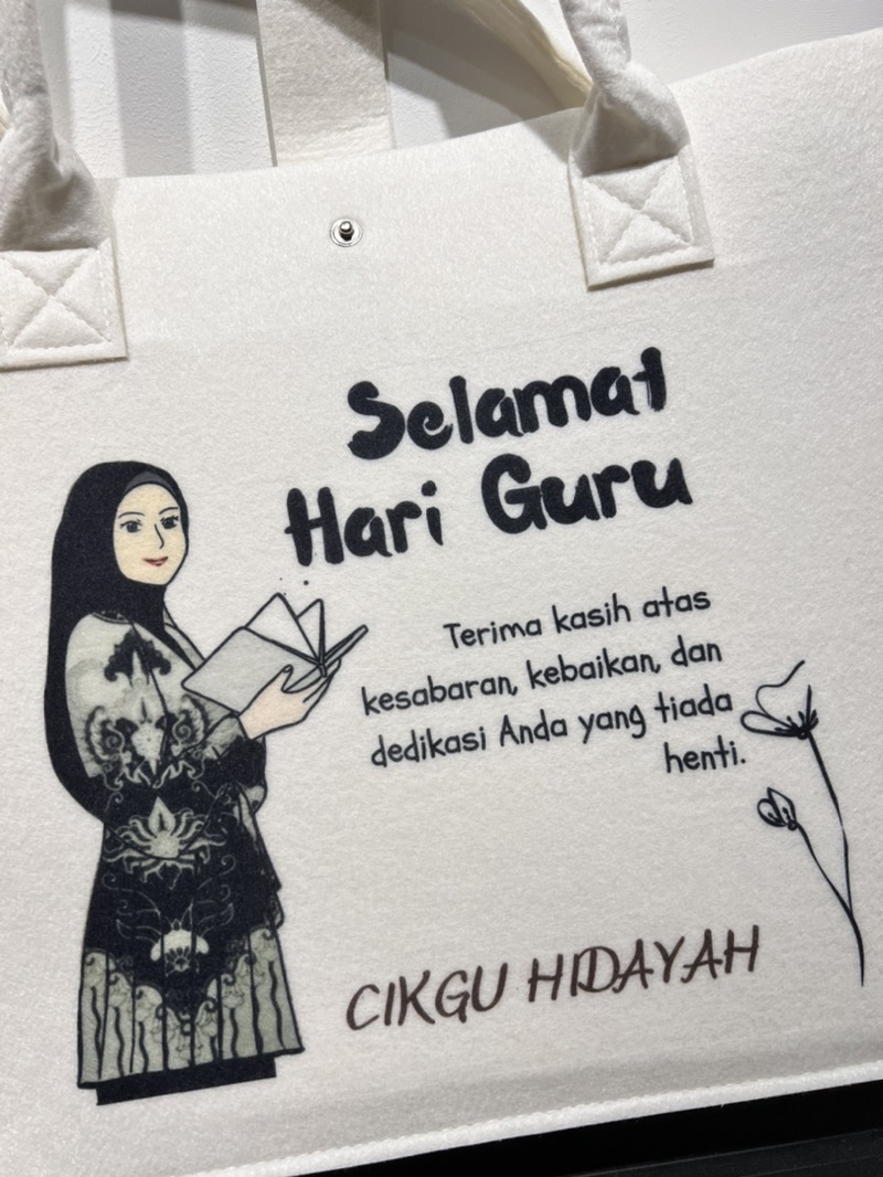 HADIAH HARI GURU / Teacher Gift Present Teacher's Day Tote Beg Felt Bag ...