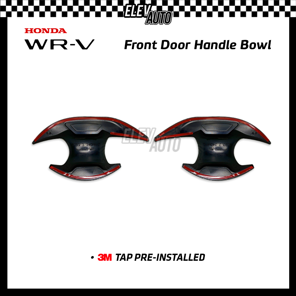 Honda WR-V WRV Front Door Handle Bowl Cover Trim Carbon Chrome Black ...