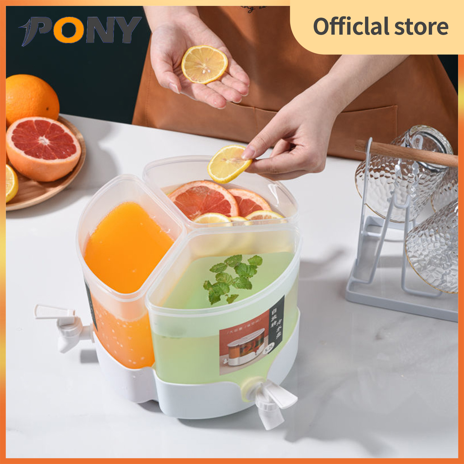 Pony 3 in 1 Water Dispenser 5.2L Large Capacity 360° Rotatable Water ...